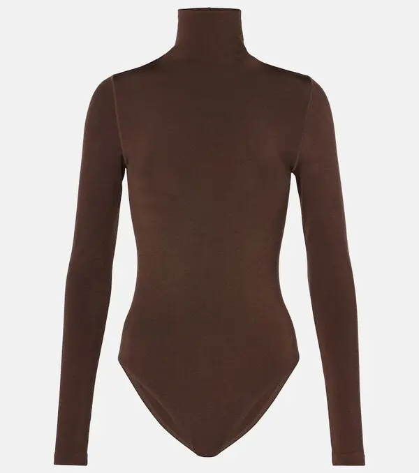 Wolford Colorado Turtleneck Bodysuit - Brown