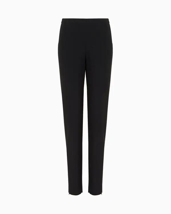 Giorgio Armani Wool Crepe Trousers - Black