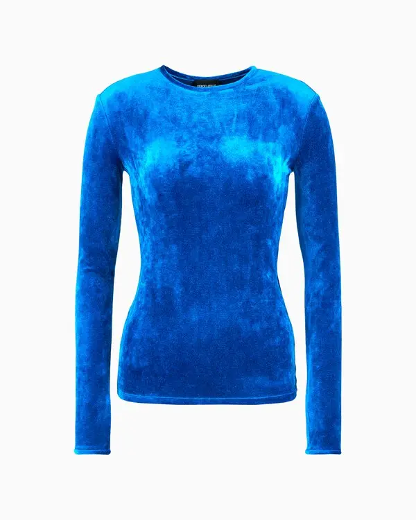 Giorgio Armani Crew-neck Viscose-blend Chenille Jumper - Blue