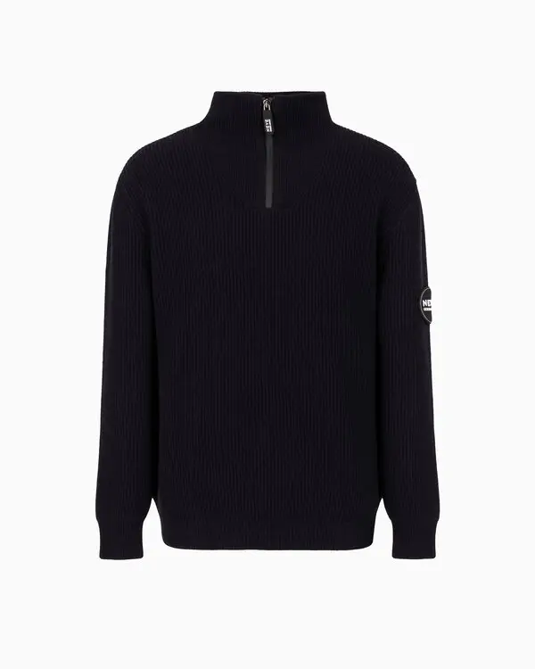 Giorgio Armani Neve Mock-neck Jumper - Navy_blue