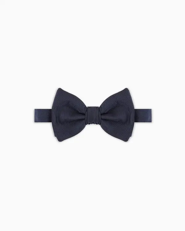 Giorgio Armani Pure Silk Knotted Bow Tie - Blue