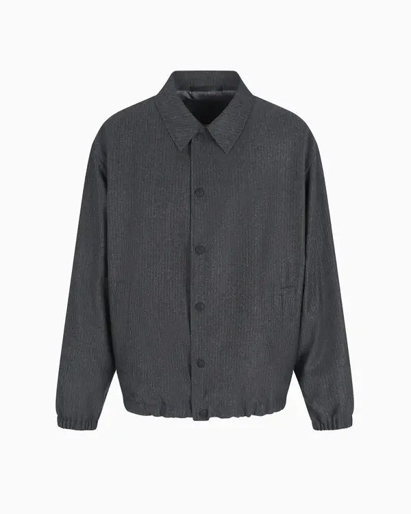 Giorgio Armani Virgin Wool And Cashmere Pinstripe Blouson
