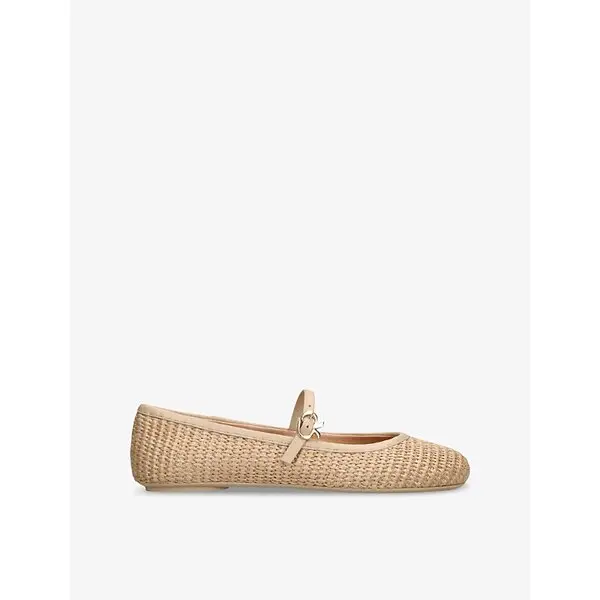GIANVITO ROSSI Carla Raffia Flats - Beige Comb