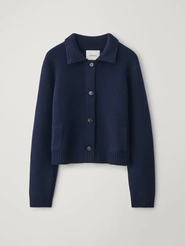 LISA YANG STORE The Lynna Cardigan Jacket - Navy
