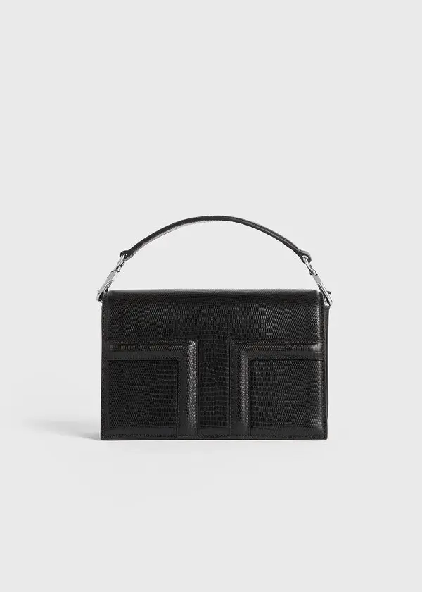 TOTÊME T-flap Lizard-embossed Mini Bag - Black