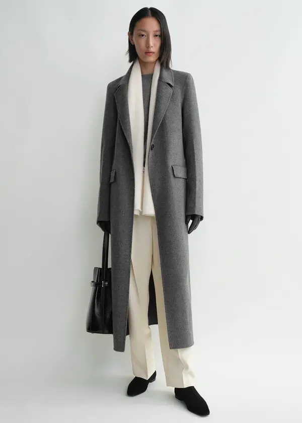 TOTÊME Classic Doublé Coat - Mid Grey Melange