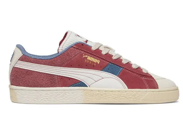 PUMA Suede Quilted Sneakers - White Smoke/astro Red/mauvewood