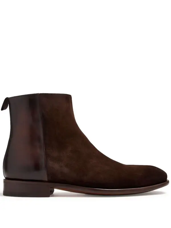 Magnanni Black Suede Chukka Boots with Brown Pull Tabs Magnanni Army Lace-Up Suede Ankle Boots - Dark Brown  main image 3