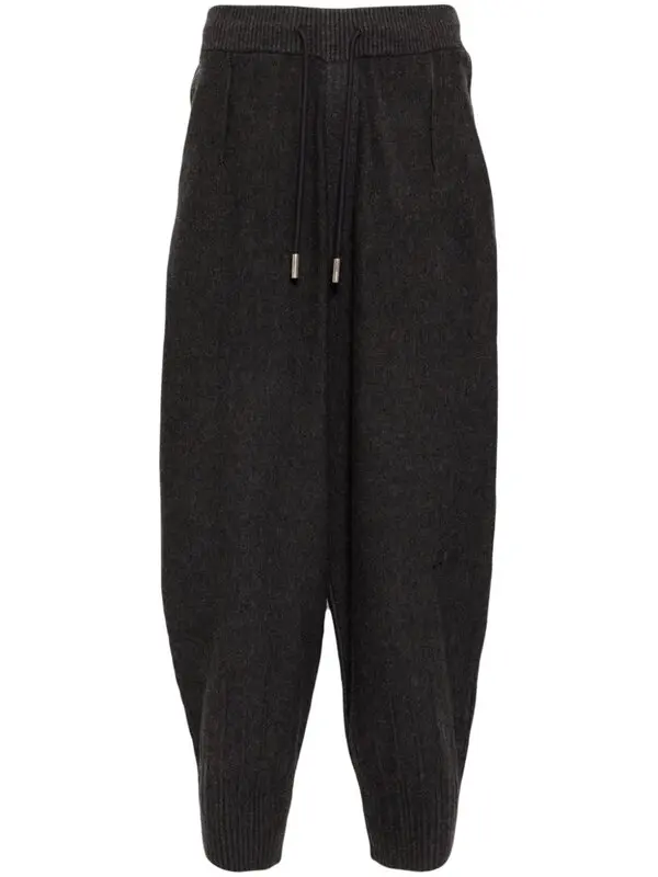 SONGZIO Underdart Knitted Tapered Trousers - Grey