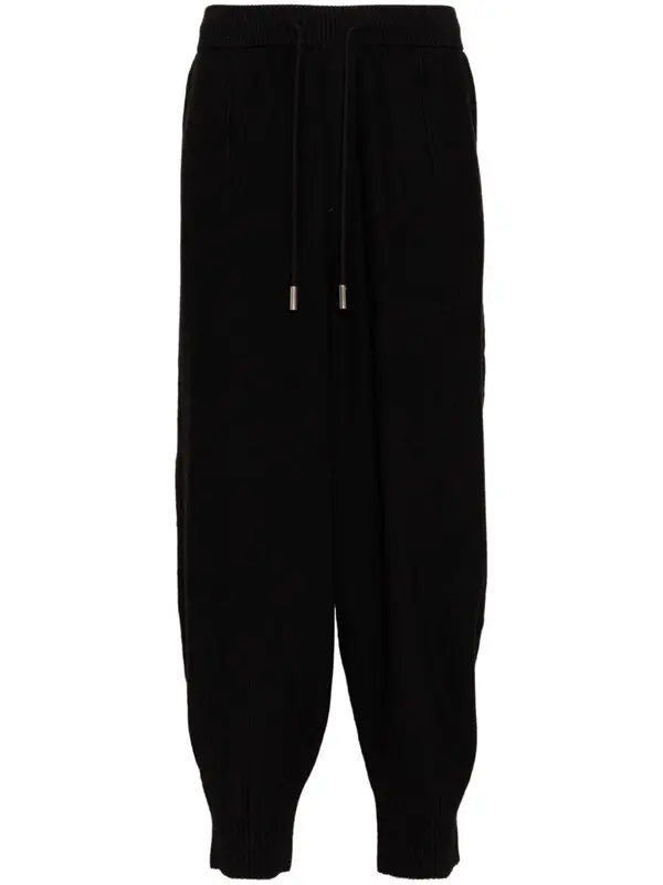 SONGZIO Underdart Knitted Tapered Trousers - Black