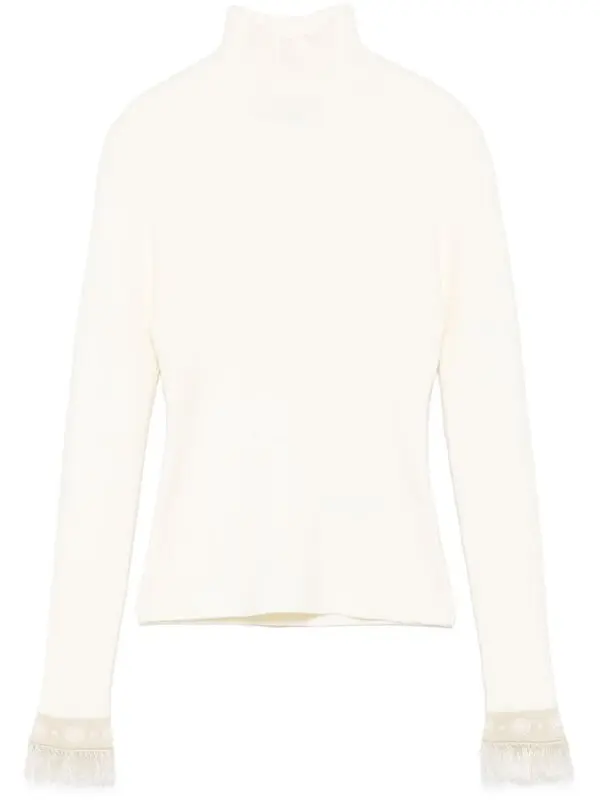 CHIARA FERRAGNI Lurex-detailing Top - White
