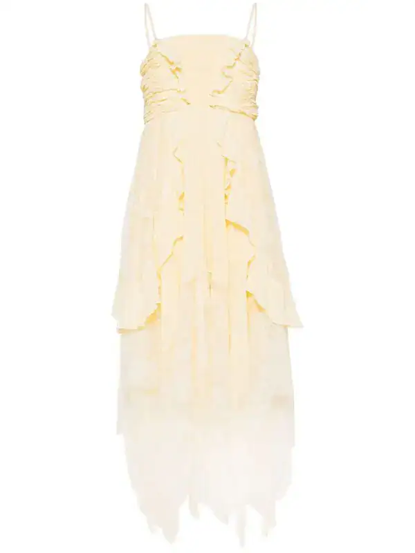 Free People Sheer Bliss Maxi Dress Yellow Editorialist