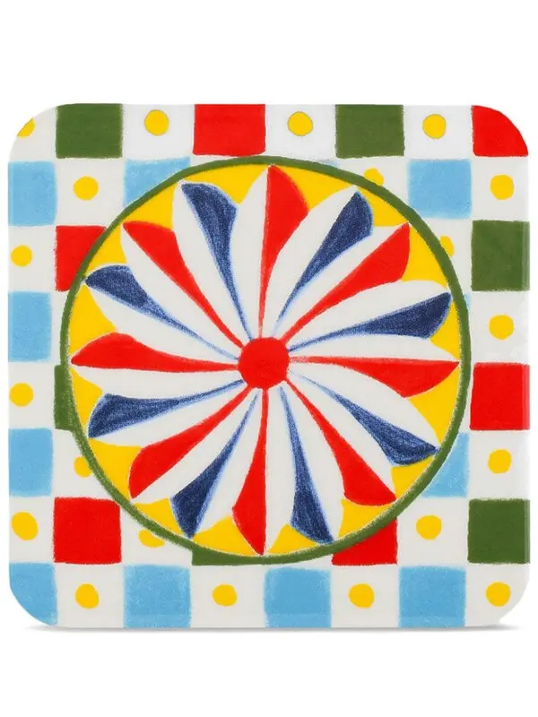 Dolce & Gabbana Small Porcelain Coaster - Blue