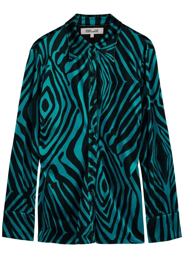 Diane Von Furstenberg Zebra-print Velvet Shirt
