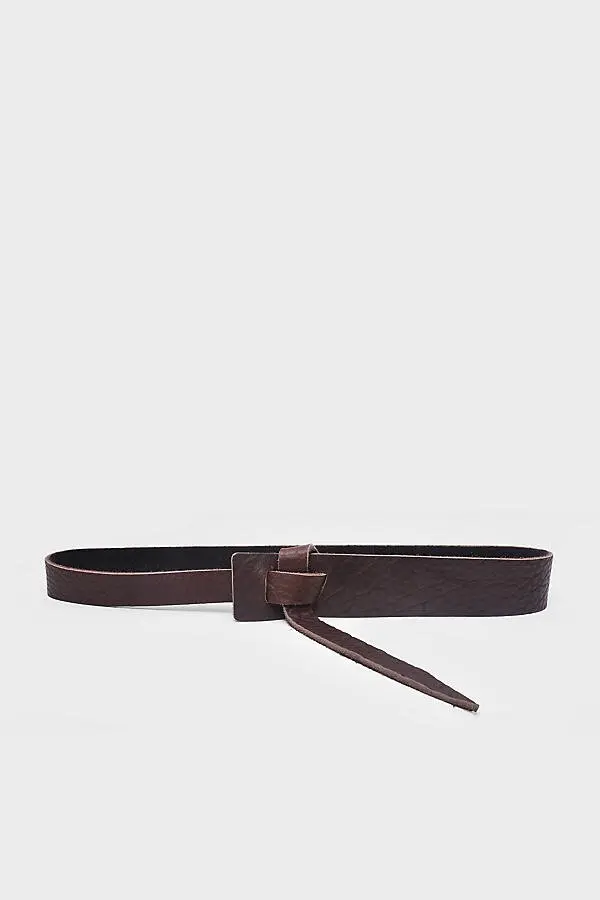 49 Square Miles Asymmetrical Leather Hip Belt - Chocolate