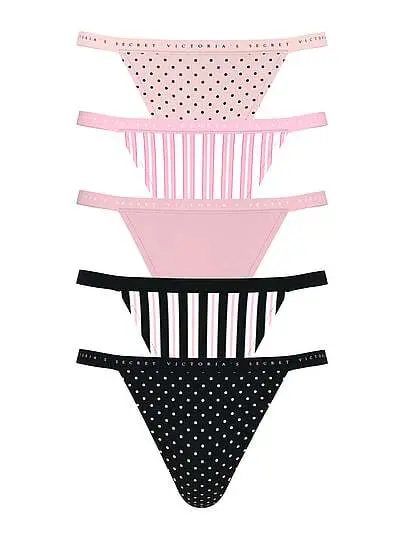 Victoria's Secret 5-pack Bridal Stretch Cotton V-string Panties