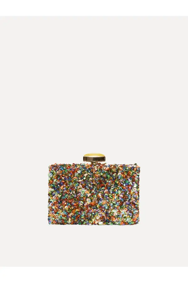 Oscar De La Renta Confetti Sequin Embroidered Minaudière