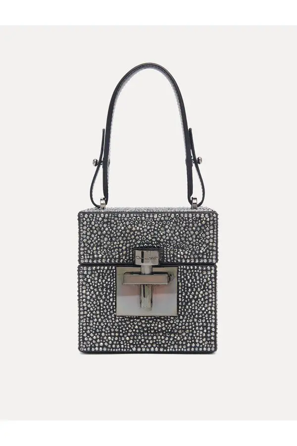 Oscar De La Renta Crystal Pavé Alibi Cube - Red