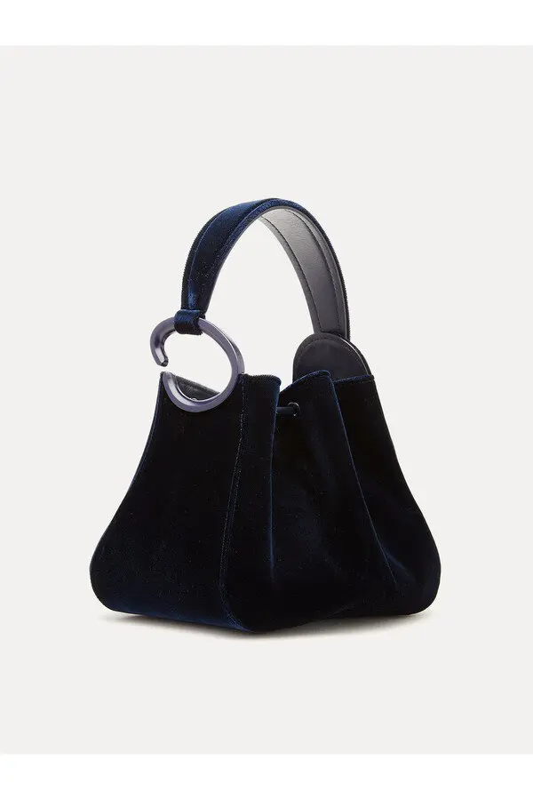 Oscar De La Renta Velvet O Handle Bag