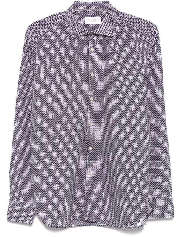 TINTORIA MATTEI 954 Geometric-print Shirt - Blue
