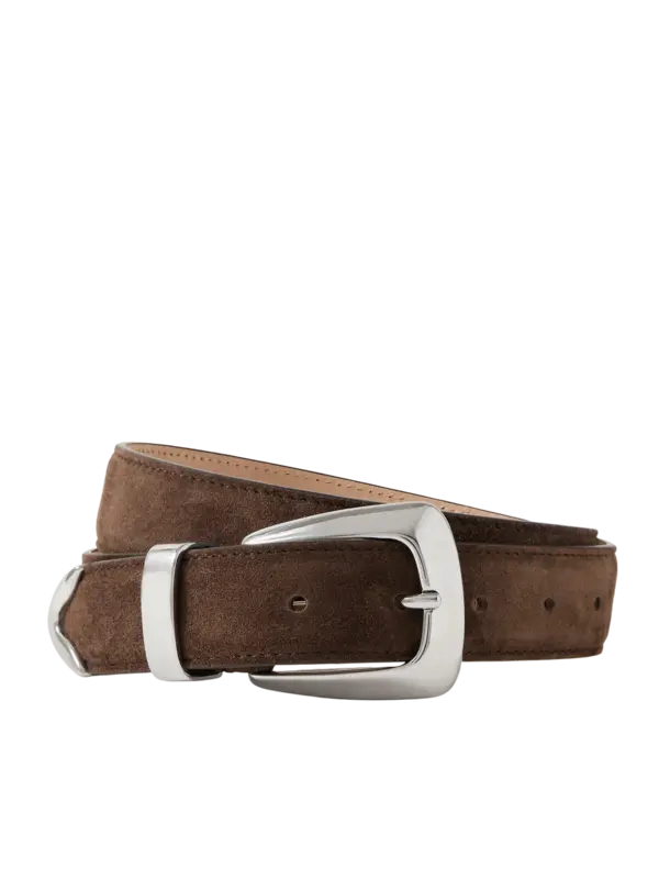 Khaite Benny Suede Belt - Brown