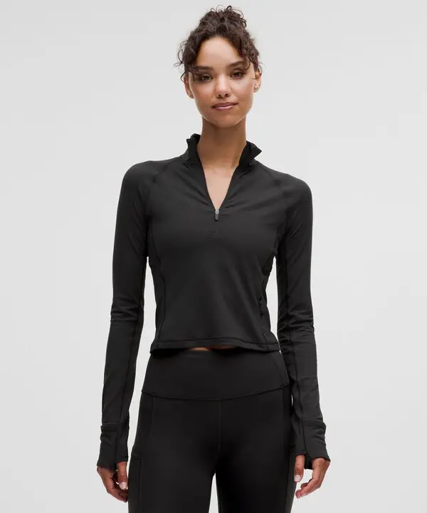 Lululemon It's Rulu Cropped Half Zip - Black