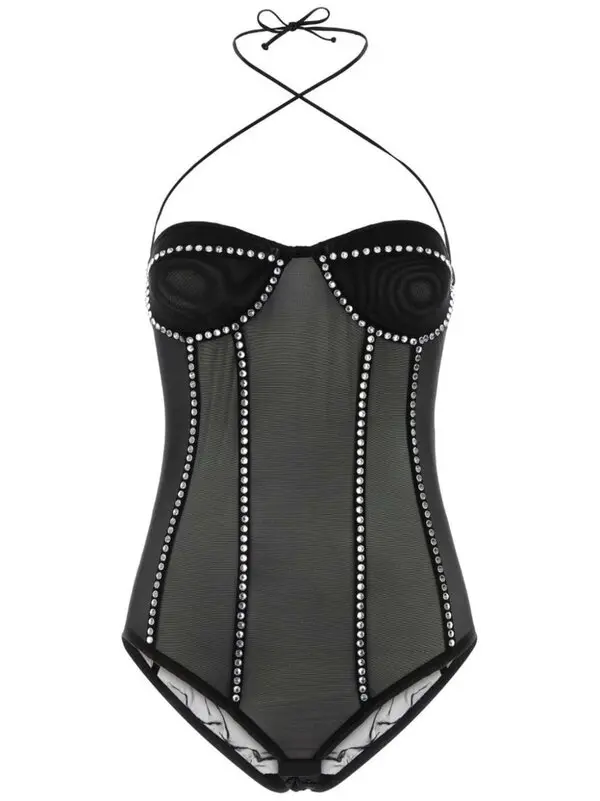 Oseree Gem-embellished Bodysuit