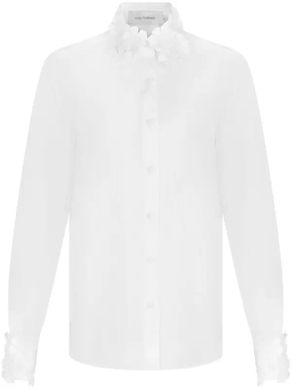 Silvia Tcherassi Floral Appliqué Shirt