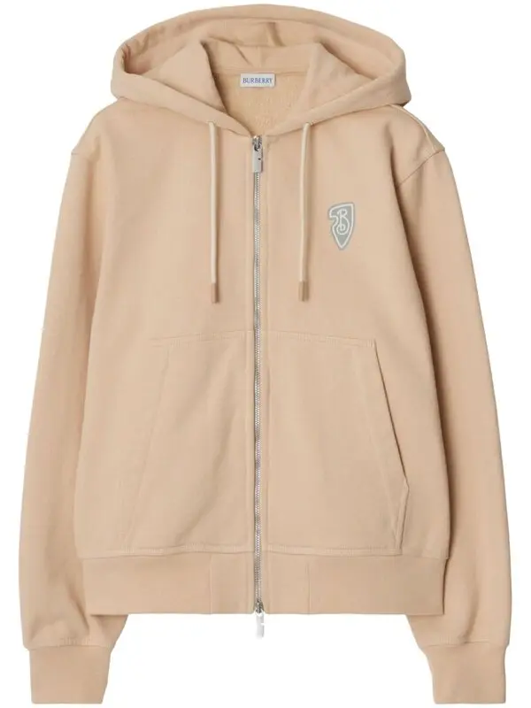 Burberry Equestrian Knight Zip Up Hoodie - Neutrals