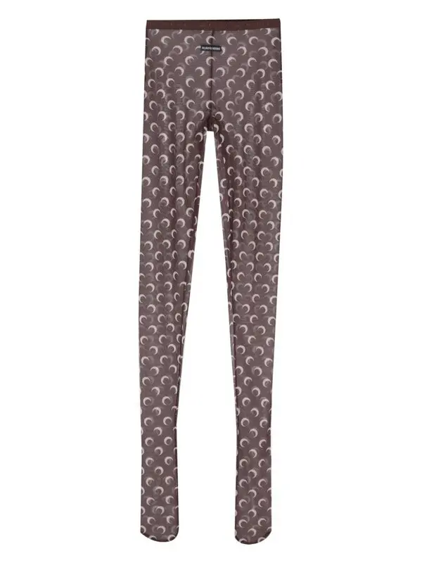 MARINE SERRE Moonogram Tights - Brown