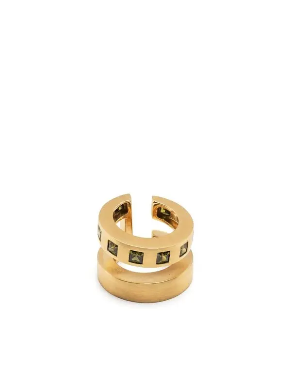 Tom Wood Arch Zirconia Double Cuff Earring - Gold