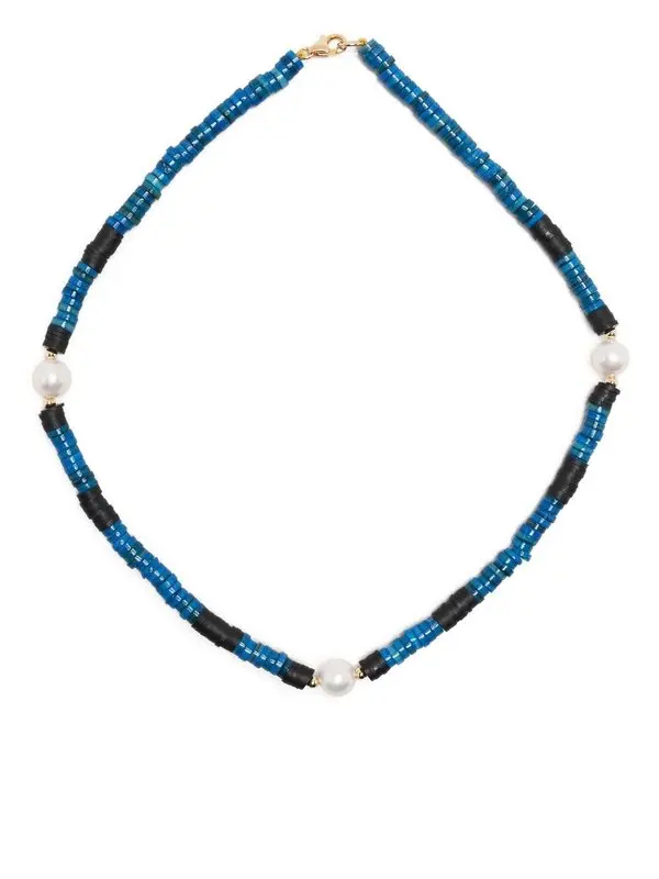 A SINNER IN PEARLS Beaded Pearl Necklace - Blue