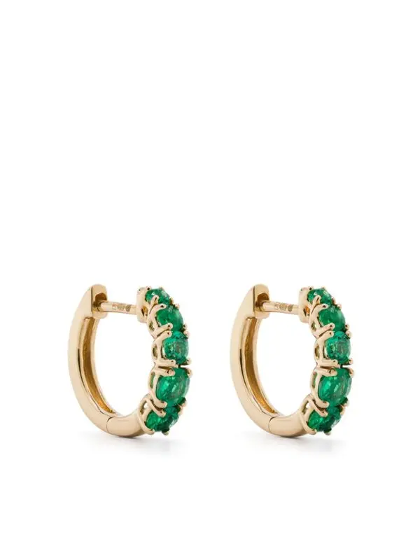 ANITA KO 18k Yellow Emerald Hoop Earrings