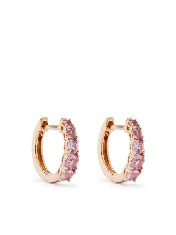 ANITA KO 18k Rose Gold Sapphire Hoop Earrings