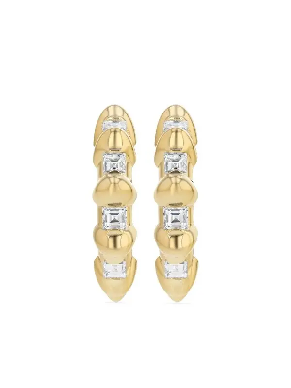 Lizzie Mandler 18k Yellow Diamond Hoop Earrings In Gold Editorialist