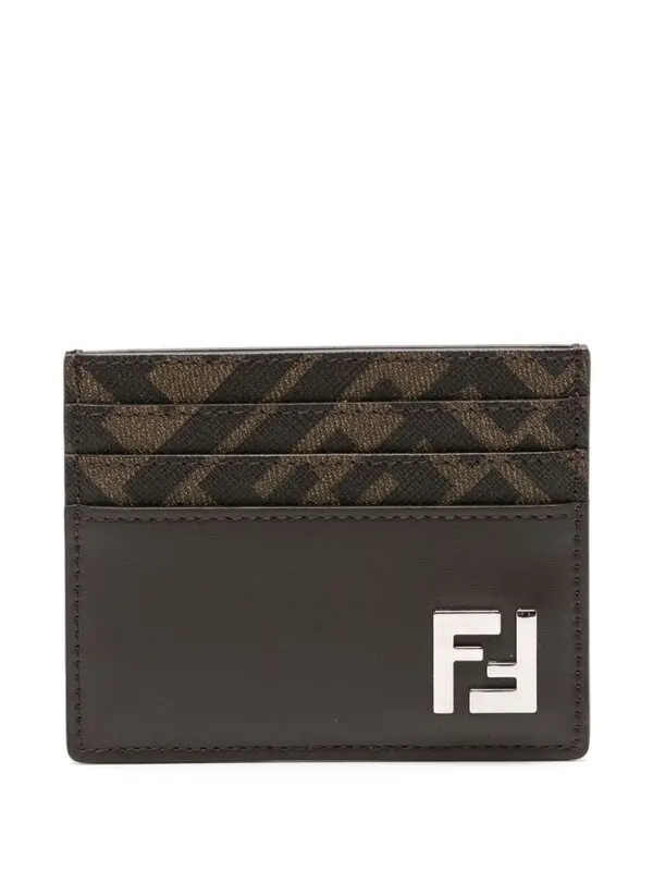 Fendi Ff Squared Card Holder - Brown