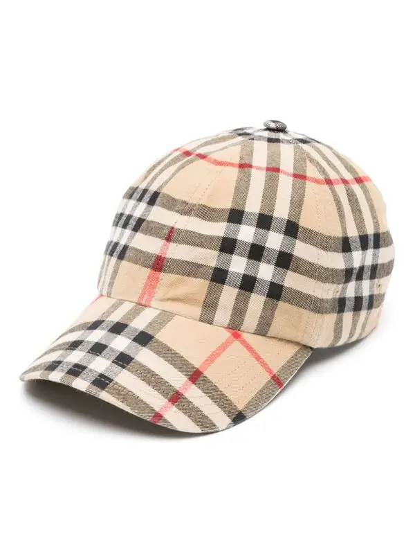 Burberry Vintage Check Cotton Baseball Cap - Neutrals