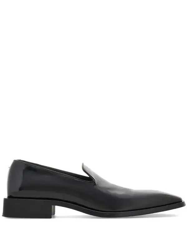 Ferragamo Leather Square-Toe Loafers In Black - 35% Off | Editorialist