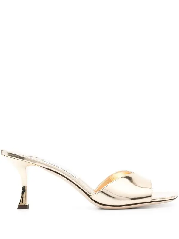 JIMMY CHOO Skye 70 Leather Sandals - Gold