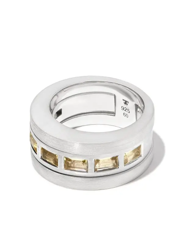 Tom Wood Sterling Vault Double Arch Quartz Ring