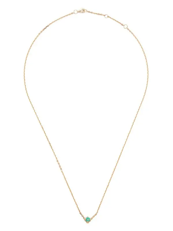 Yvonne Léon 18k Emerald Solitaire Necklace - Yellow Gold