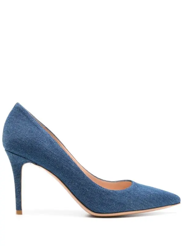 GIANVITO ROSSI 85mm Denim Pumps - Blue