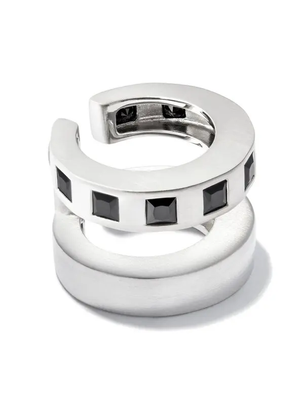 Tom Wood Arch Zirconia Double Cuff Earring - Silver
