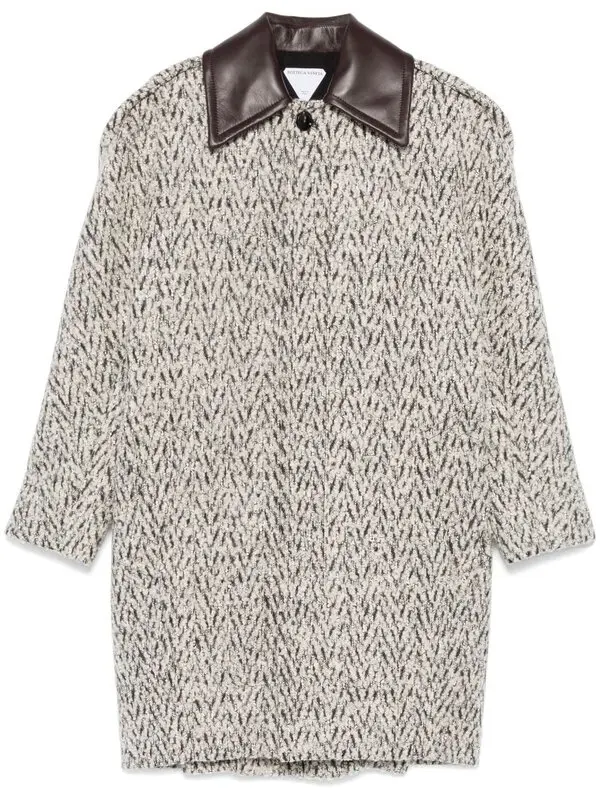 Bottega Veneta Contrasting Collar Coat - White