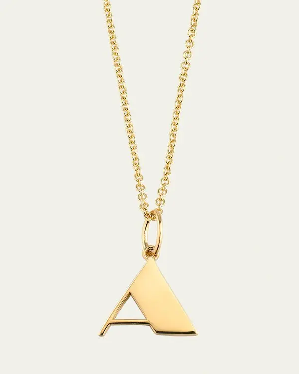 SYDNEY EVAN 14k Yellow Gold Pure Block Initial Necklace - A
