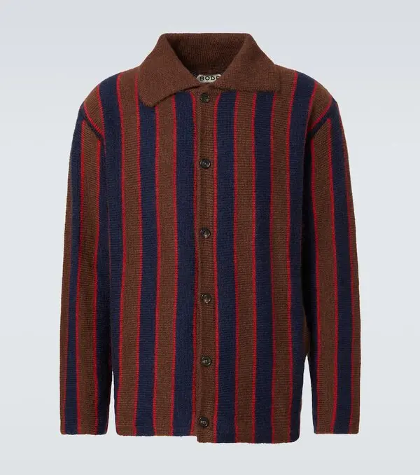 BODE Striped Mohair-blend Cardigan - Brown