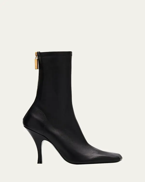 Khaite Eva Stretch Leather Ankle Booties