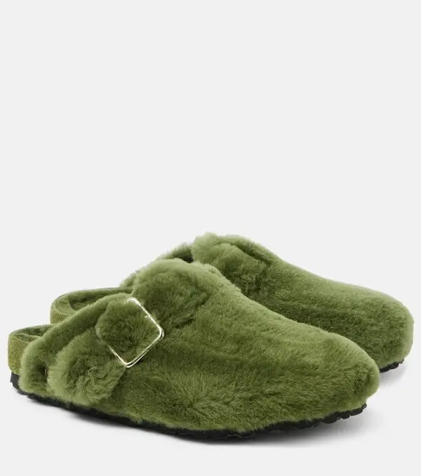 BIRKENSTOCK Boston Shearling Clogs - Green