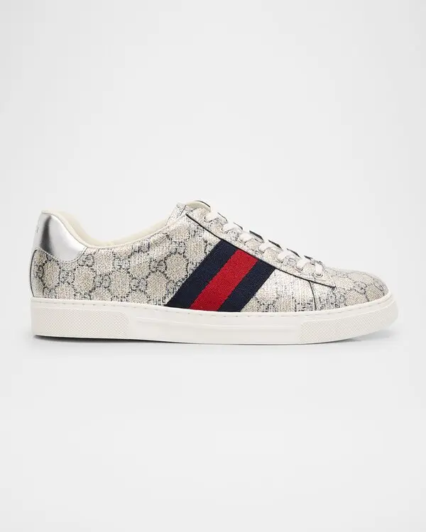 Gucci Shiny Gg Supreme Ace Sneakers - Miscblack