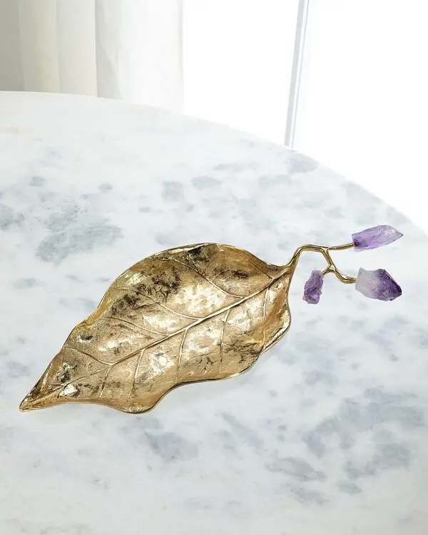 JOHN-RICHARD COLLECTION Budding Amethyst Leaf Tray I